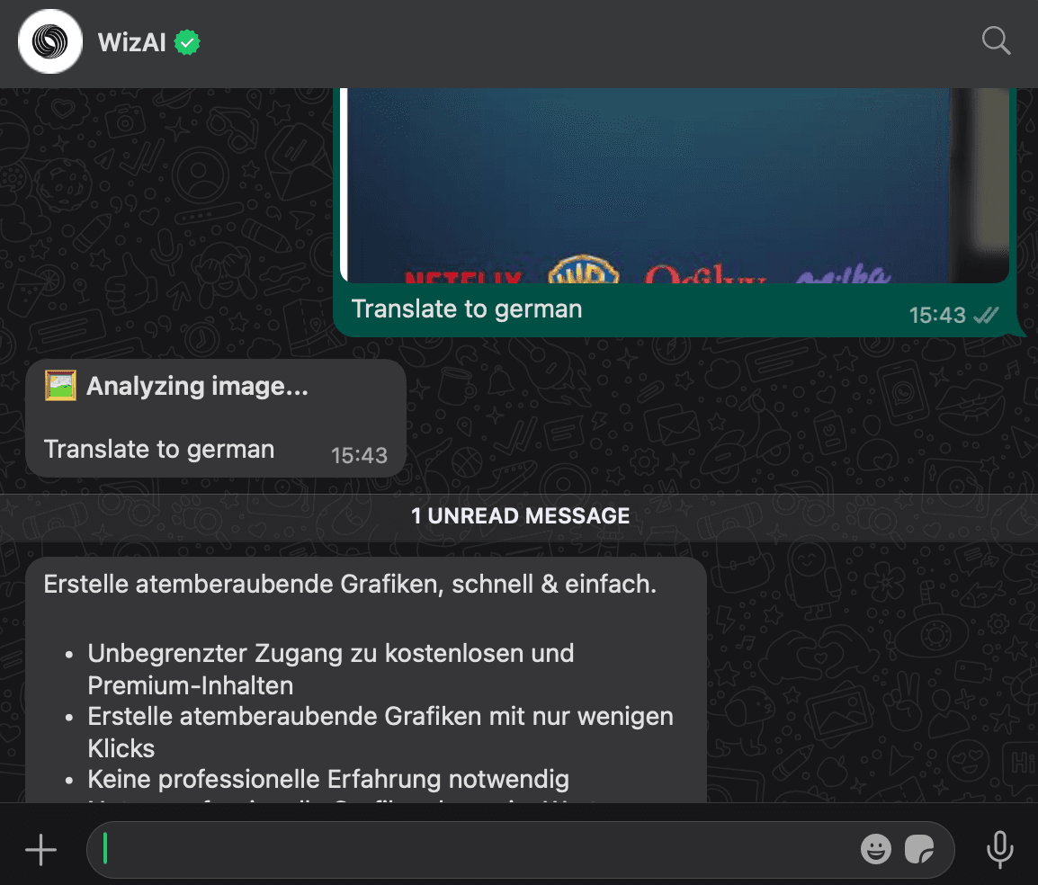 Pricing for ChatGPT in WhatsApp - WizAI