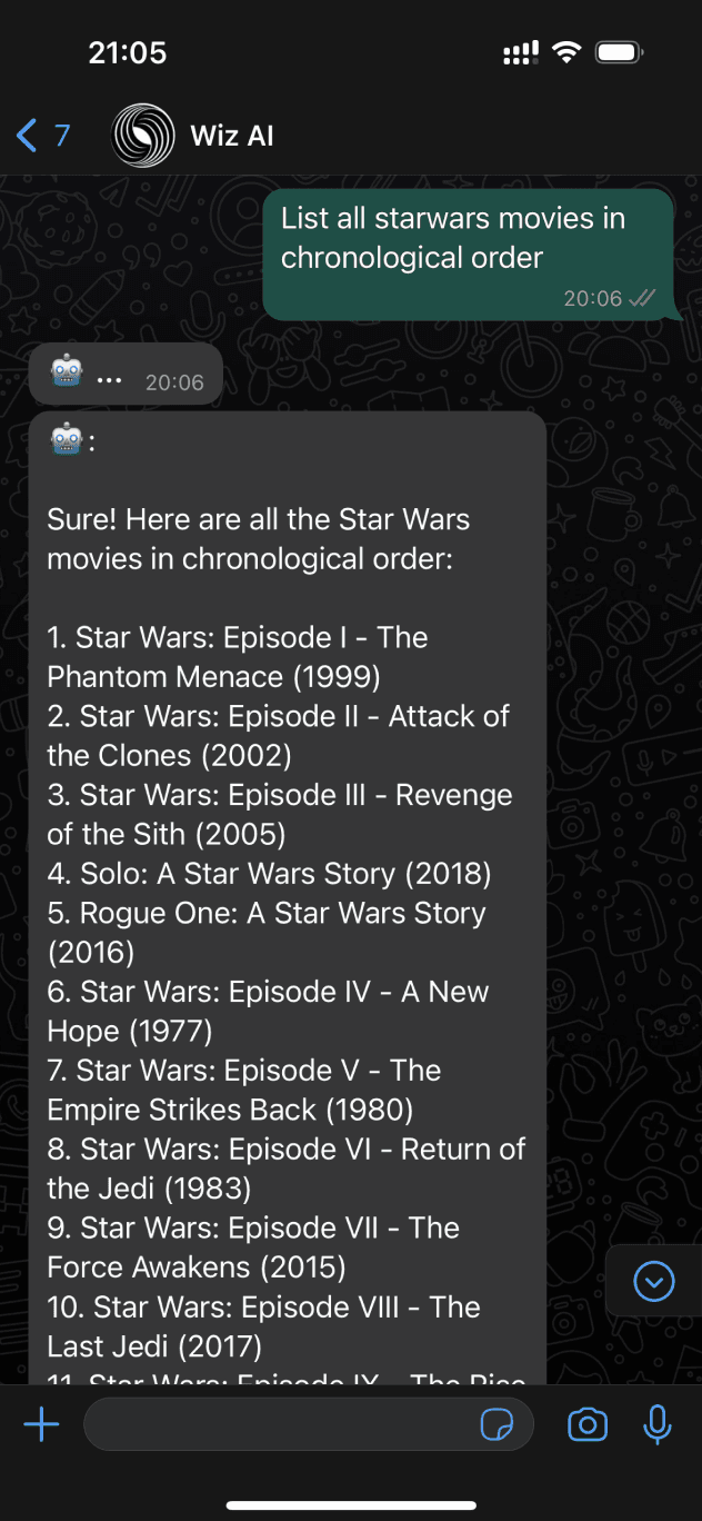 WizAI - ChatGPT for WhatsApp & Instagram